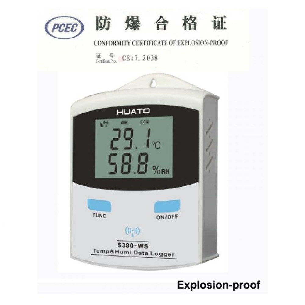 Explosion Proof Data Logger Huato S380-WS Temperature %RH