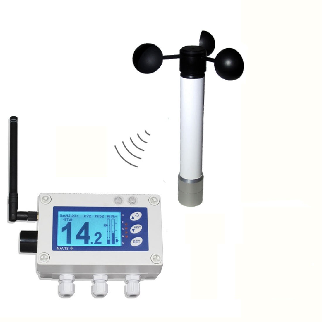 Navis Wireless Anemometer With Sound Alarm - W410XW/WS